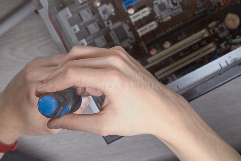 Repair of PC Installation of Components Cleaning from Dust Assembly ...