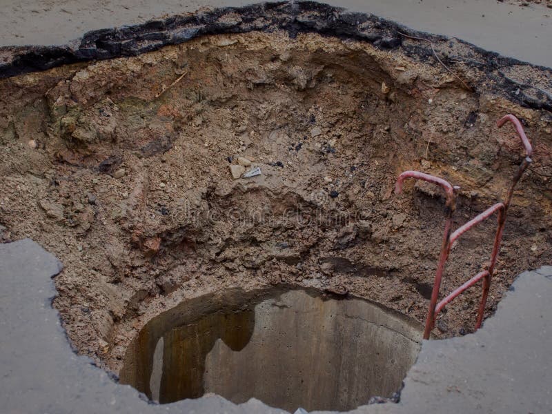 Repair of the Pedestrian Road in the Spring Stock Image - Image of bank ...