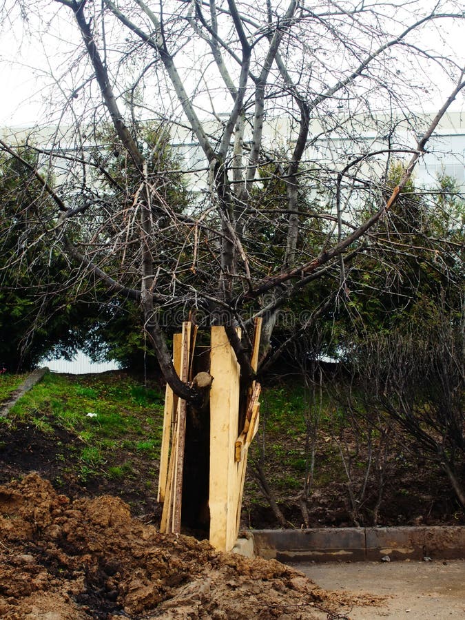 Repair of the Pedestrian Road in the Spring Stock Image - Image of ...