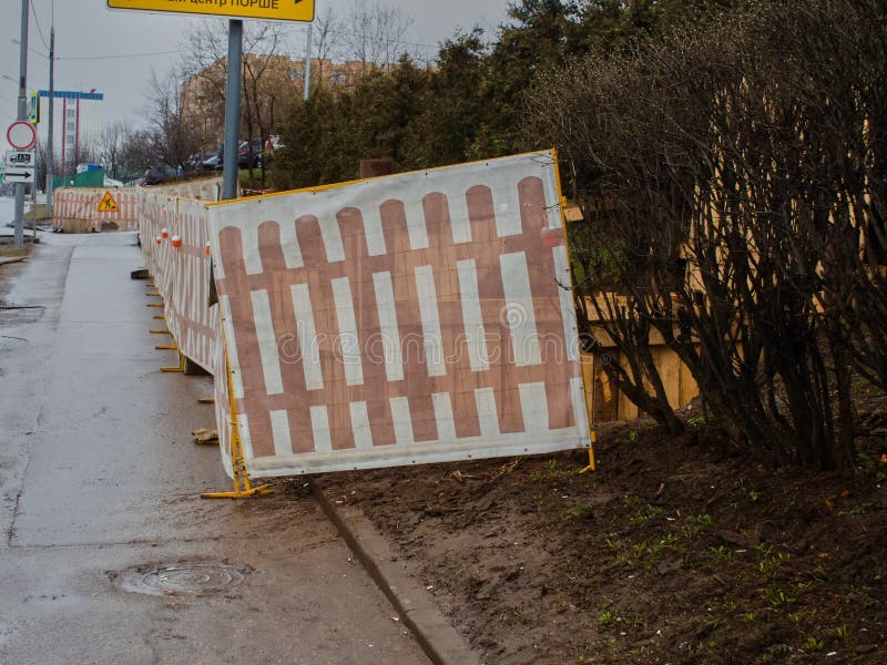 Repair of the Pedestrian Road in the Spring Stock Image - Image of ...
