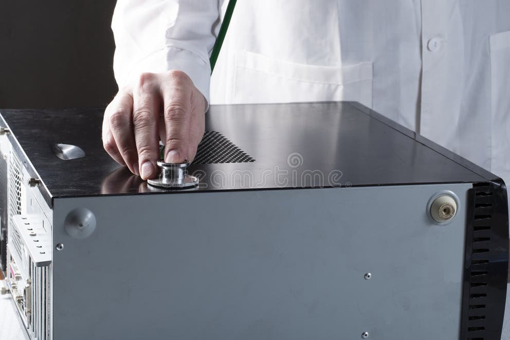 Repair of Personal Computers.Replacement of Parts, Programming of Personal Computers Stock Photo ...