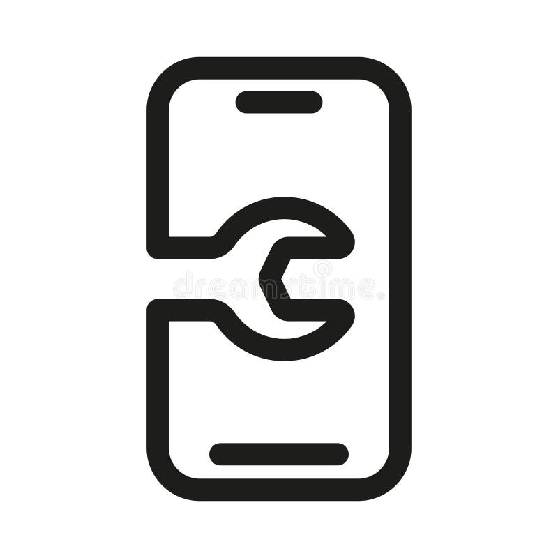 Repair Phone Icon, Phone Service Outline Vector Illustration Stock ...