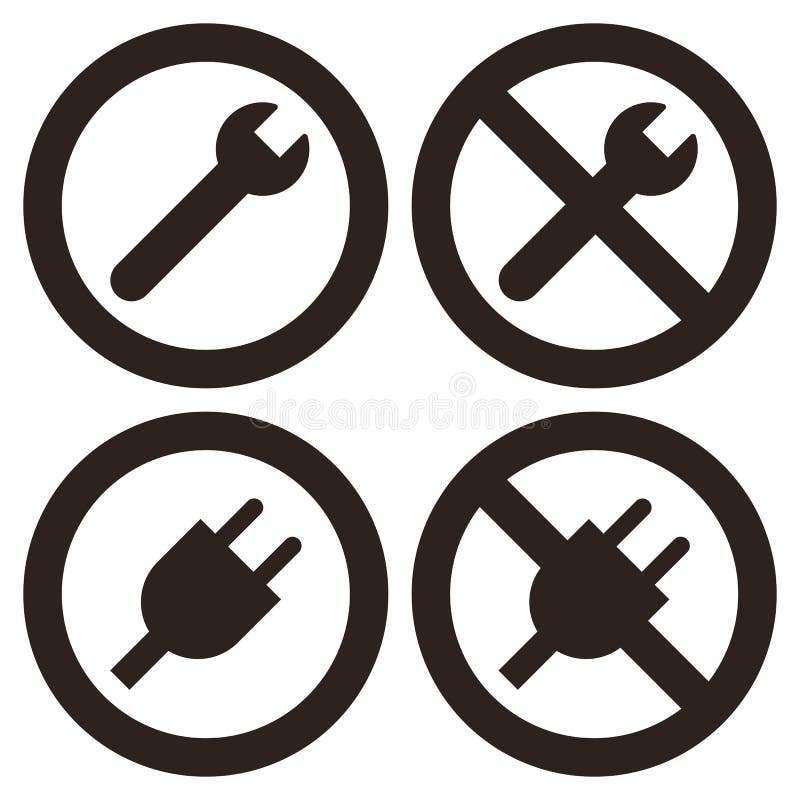 Plug and no plug symbol stock vector. Illustration of connected - 83765427