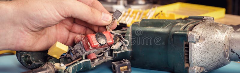 Repair of Power Tools in the Service Center Stock Image - Image of ...