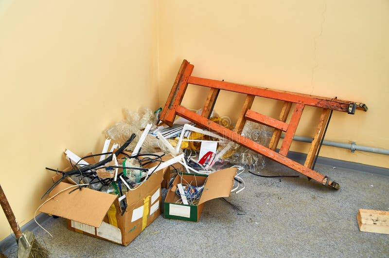 Repair of Premises, Construction Waste Stock Photo - Image of pasting ...