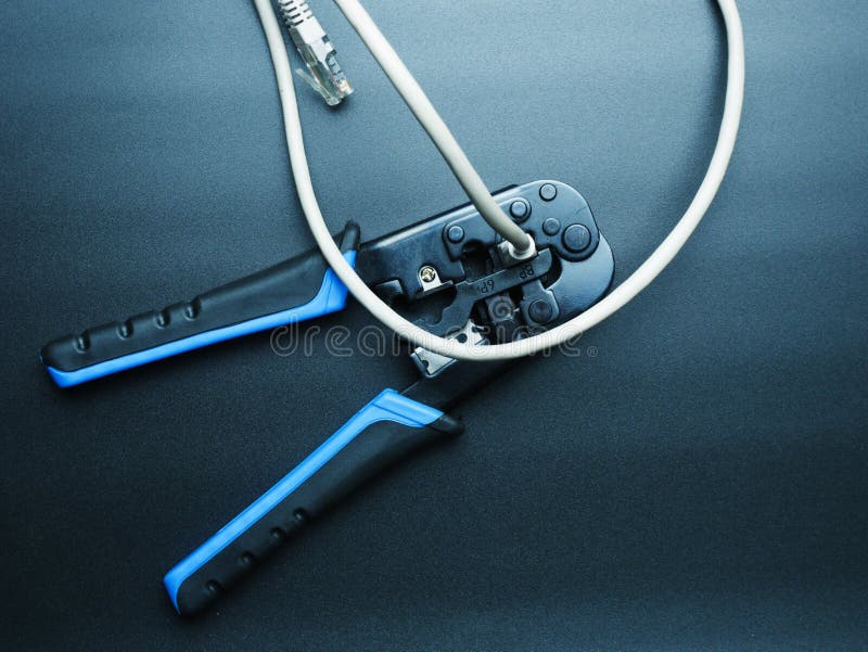Repair Process of Rj45 Cable Connection. Stock Photo - Image of ...