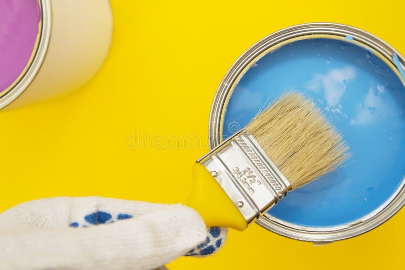 Tools for Repair on Plain Yellow Background Stock Photo - Image of ...