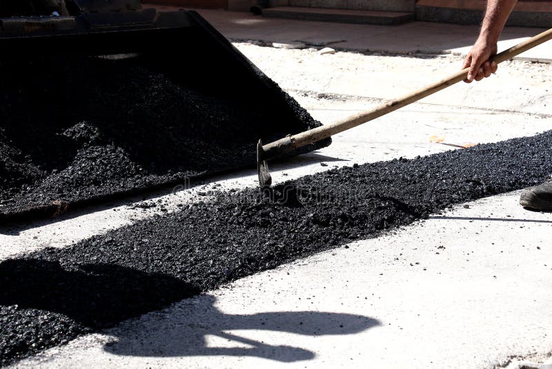 Repair of Road or Street Surface, Stock Image - Image of roadway ...