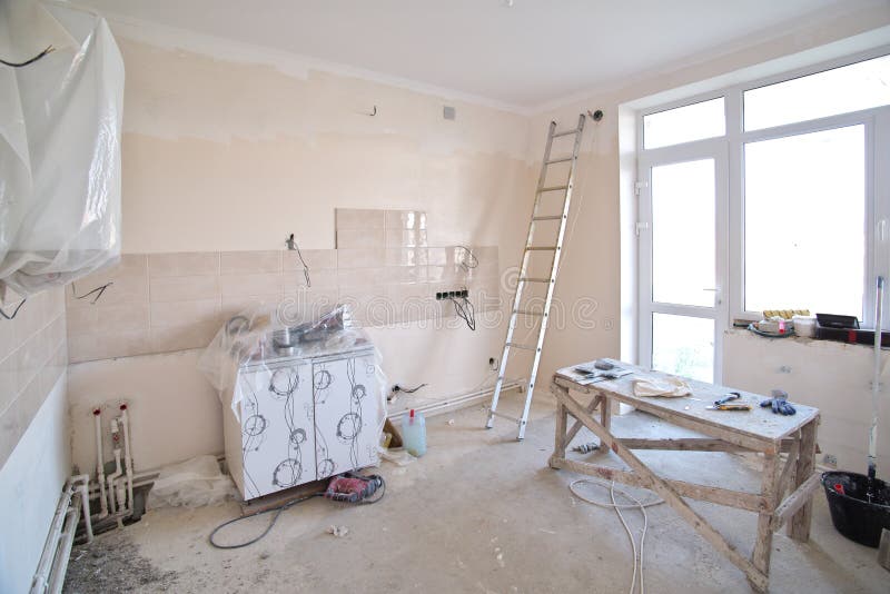 Repair of the room stock image. Image of flat, home - 172798855