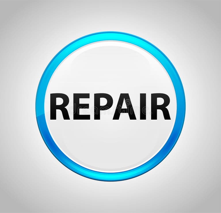Repair Round Blue Push Button Stock Illustration - Illustration of push ...