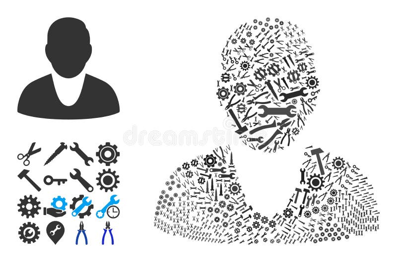 Mosaic Client of Industrial Tools Stock Vector - Illustration of tools ...