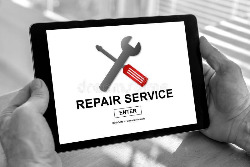 Repair Service Concept on a Tablet Stock Image - Image of support ...