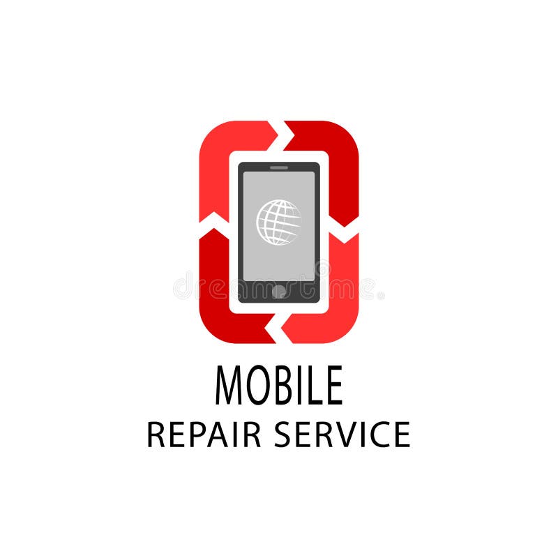 Repair Service Logo, Fix Mobile and Tablet Devices Stock Vector ...