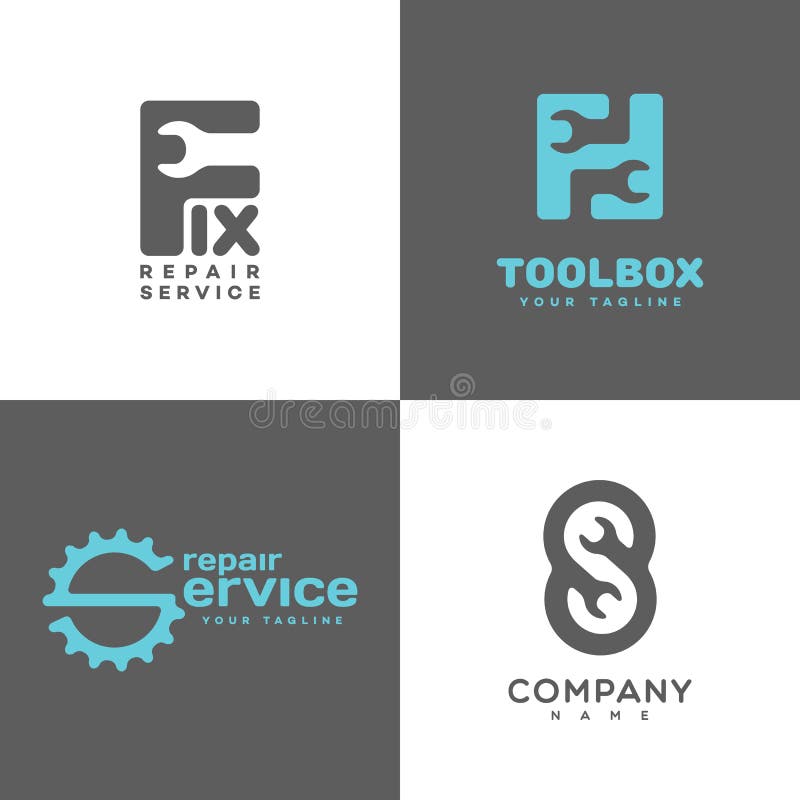 Repair service logos stock vector. Illustration of sticker - 111294427