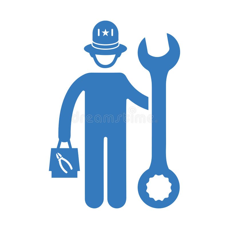 Repair, Serviceman Icon. Blue Color Design Stock Vector - Illustration ...