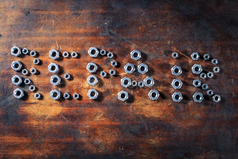 Repair Sign Written with Screws Stock Photo - Image of repair ...