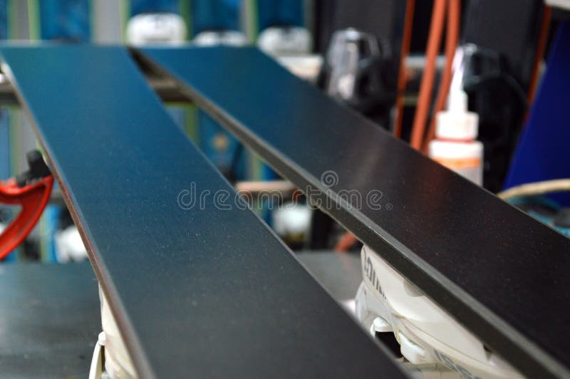 Repair of Ski and Snowboard Stock Image - Image of adjust, grinding ...