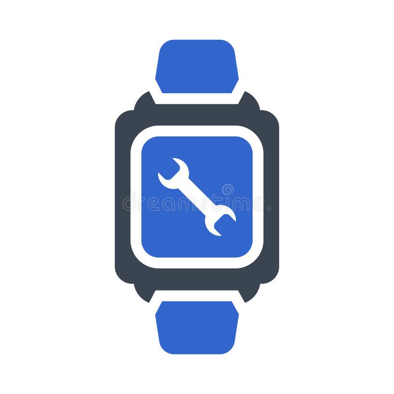 Repair, smart watch icon stock vector. Illustration of wrench - 203763741