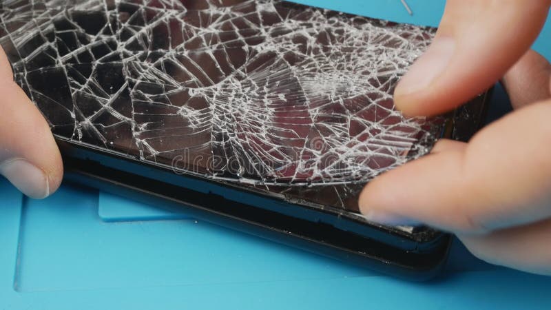Repair Smartphone,broken Screen.the Master Record Screen from Device ...