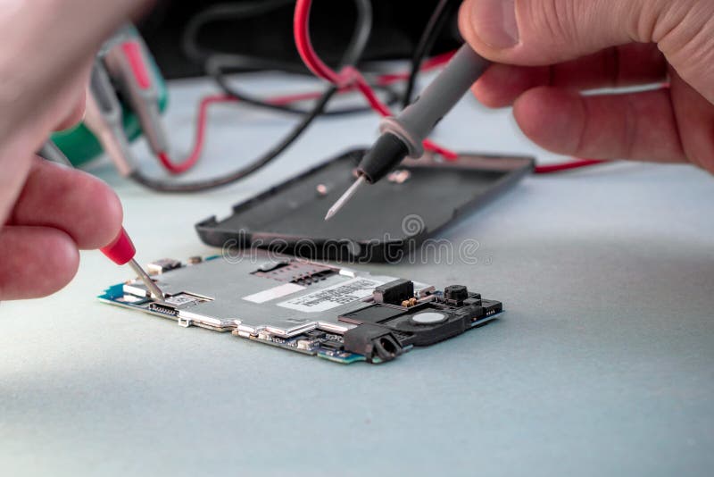 Repair Smartphone Multimeter Stock Image - Image of innovation ...