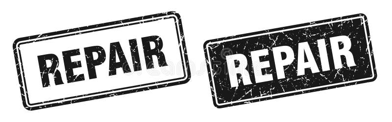 Repair Stamp Set. Repair Square Grunge Sign Stock Vector - Illustration ...
