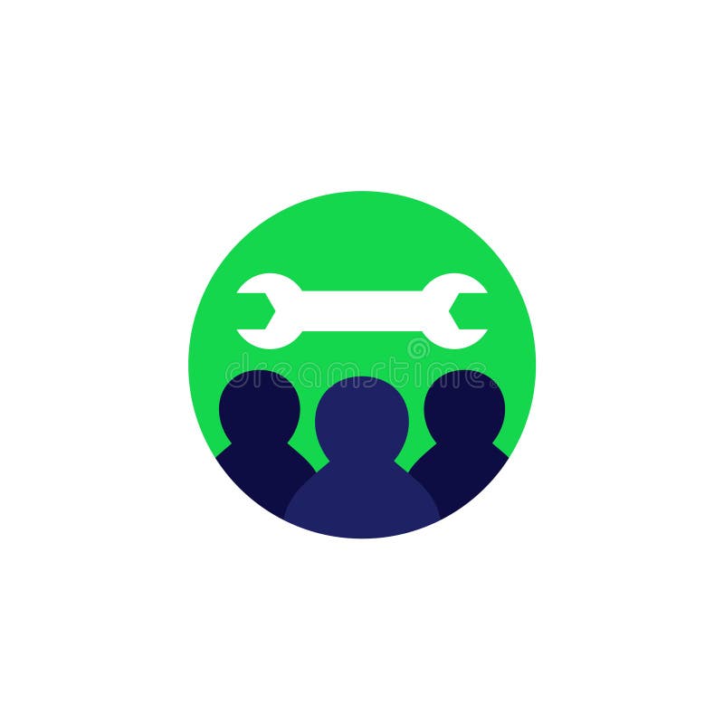 Repair Team Vector Round Icon Stock Vector - Illustration of worker ...