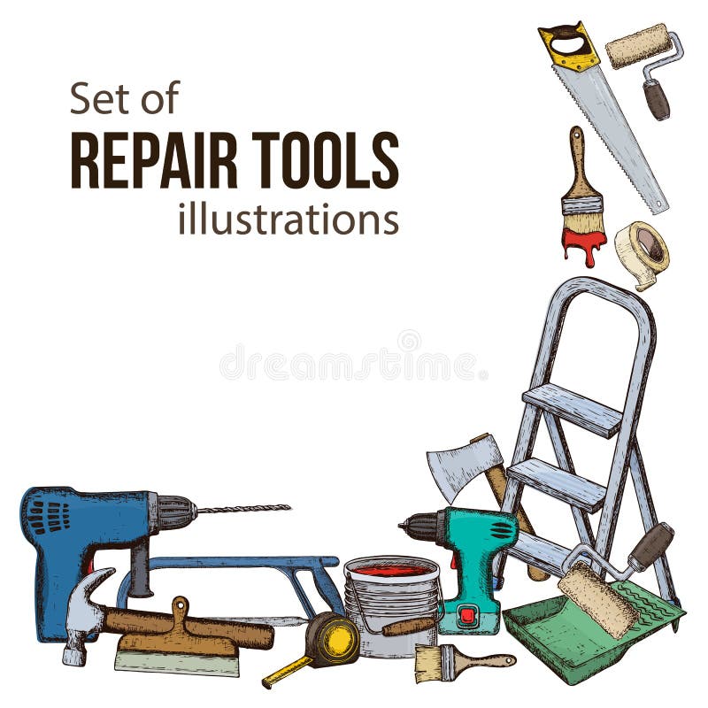 Repair tool illustration stock vector. Illustration of outline - 103145522