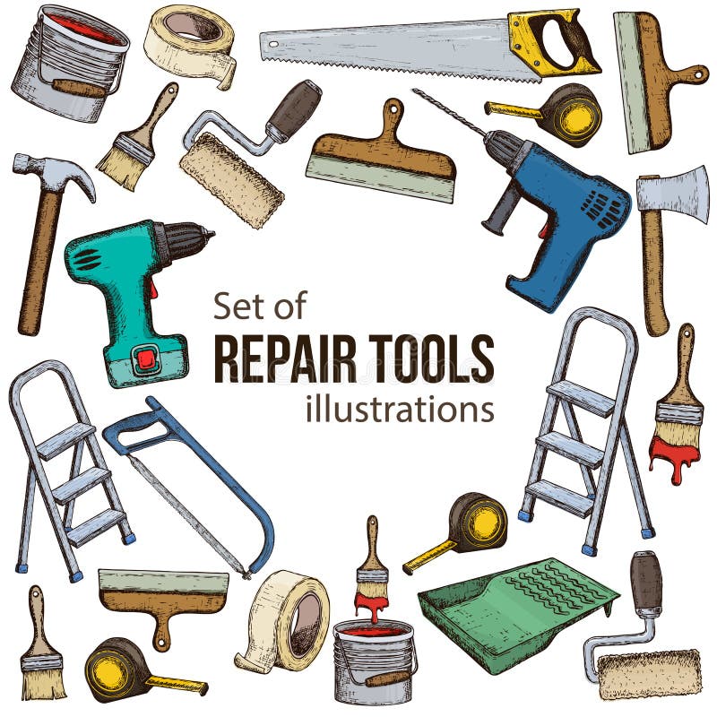 Repair tool illustration stock vector. Illustration of classic - 103145583