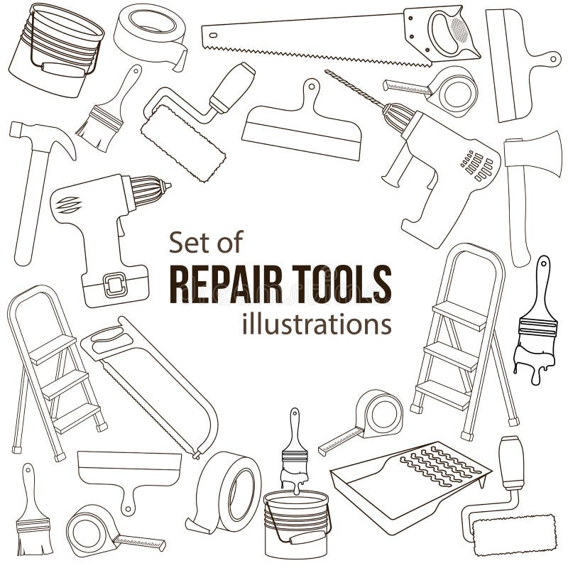 Repair tool illustration stock vector. Illustration of engrave - 101871505