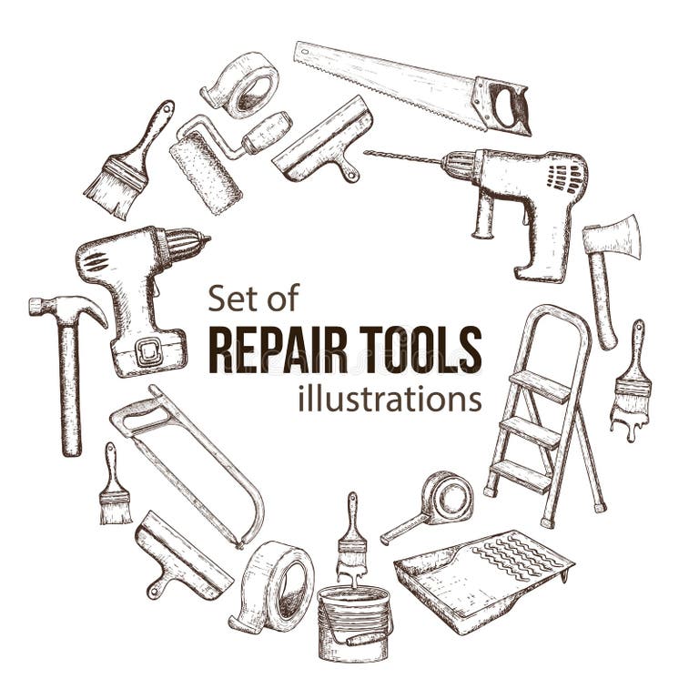 Repair tool illustration stock vector. Illustration of measure - 102801452