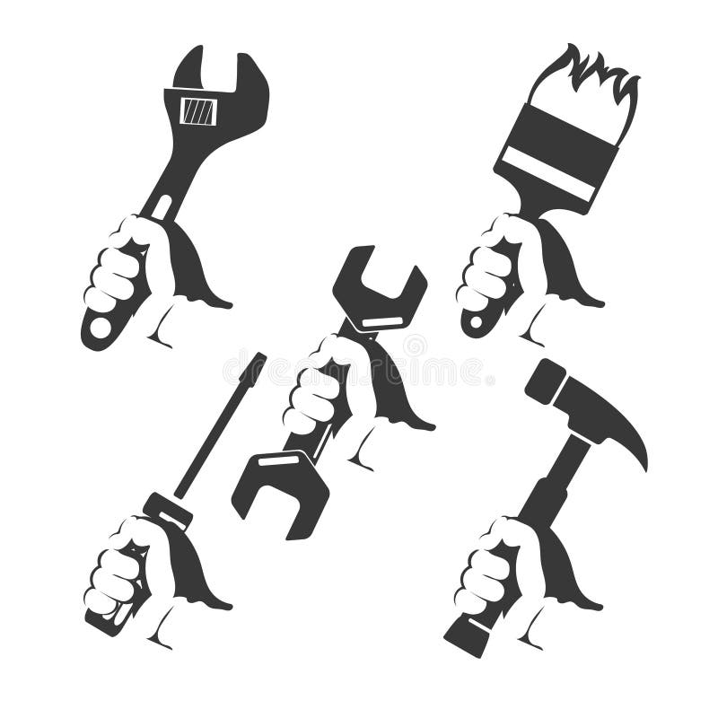 Hand Tool Silhouette Stock Illustrations – 16,480 Hand Tool Silhouette ...