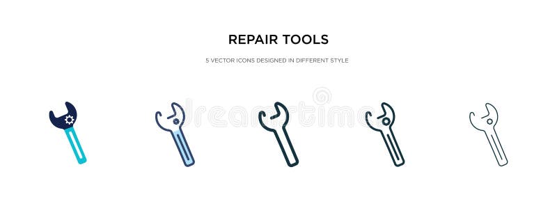 Repair Tools Icon in Different Style Vector Illustration. Two Colored ...