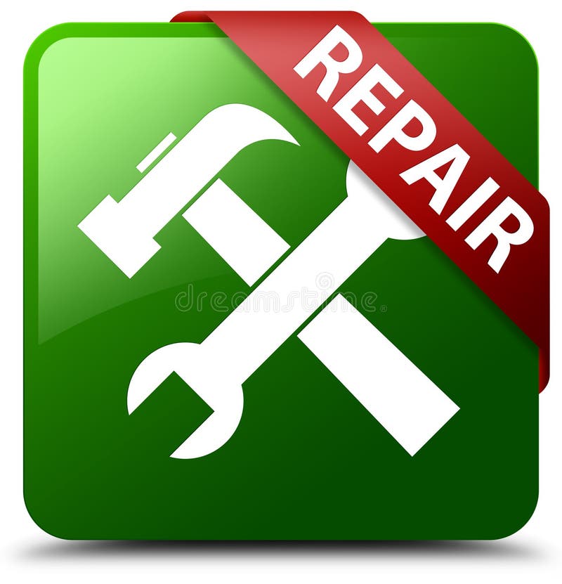 Repair Tools Icon Green Square Button Stock Illustration - Illustration ...