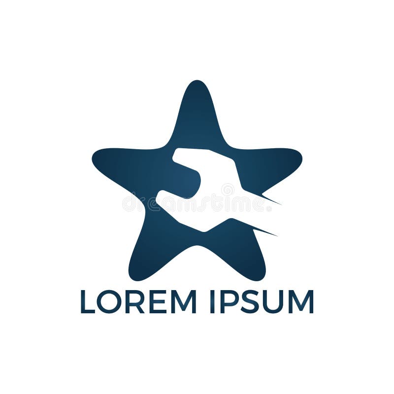 Wrench Star Shape Technical Repair Service Logo Design. Stock Vector ...