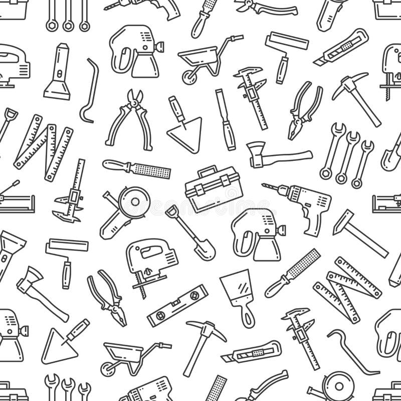 Building Tools Seamless Pattern Stock Illustrations – 780 Building ...