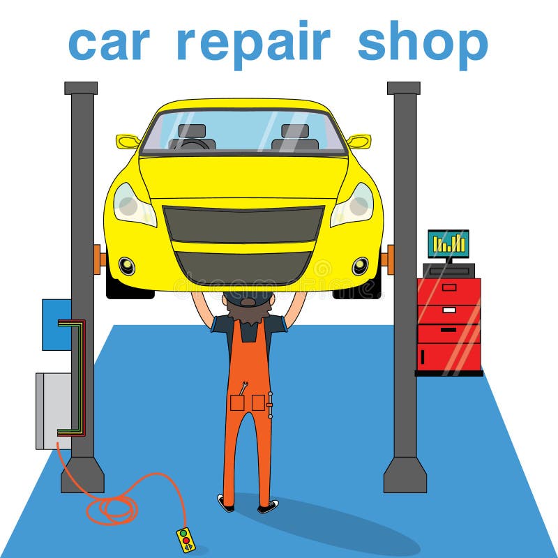 Mechanic Under Car Clip Art Stock Illustrations – 13 Mechanic Under Car ...