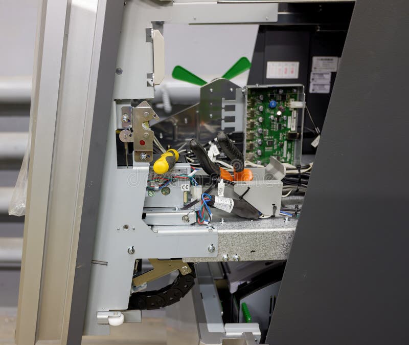 Repair in the Upper ATM Cabinet Stock Image - Image of card ...