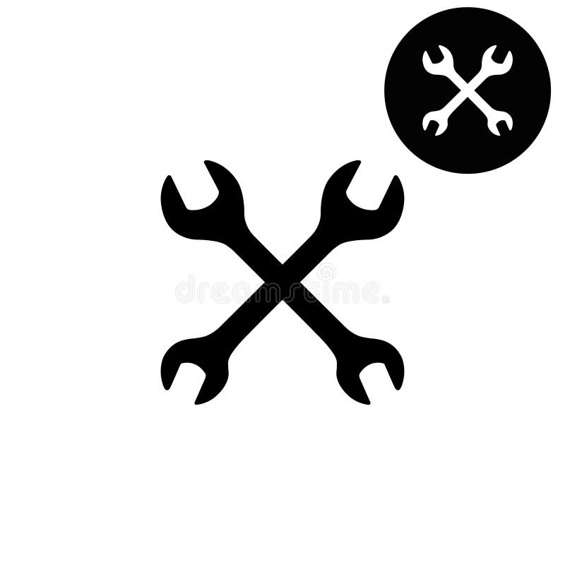 Repair - white vector icon stock vector. Illustration of tool - 138197749