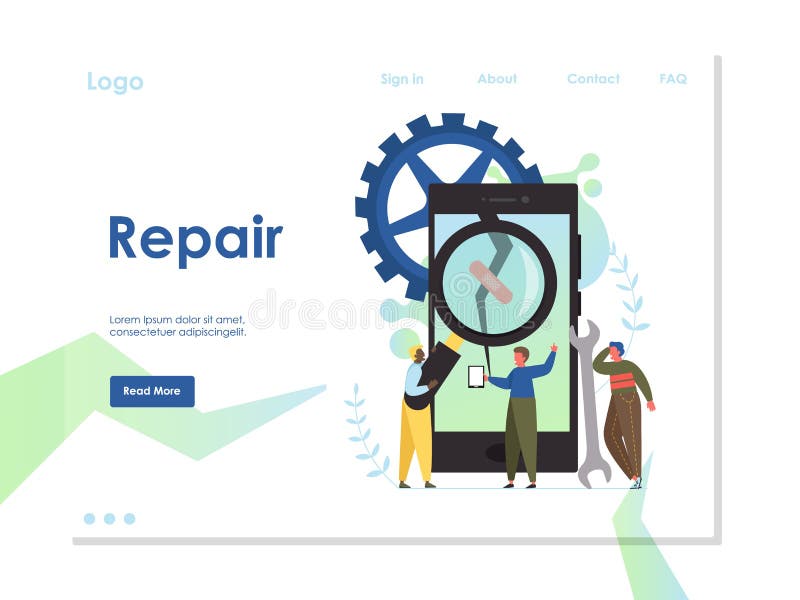 Repair Vector Website Landing Page Design Template Stock Vector ...