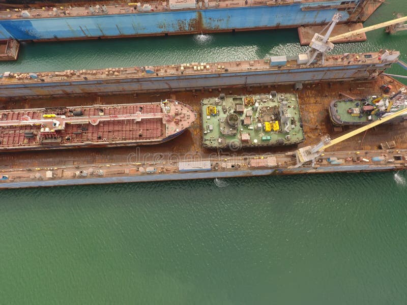 Repair Vessels Hull Ship, Tanker in Shipyard Stock Image - Image of ...
