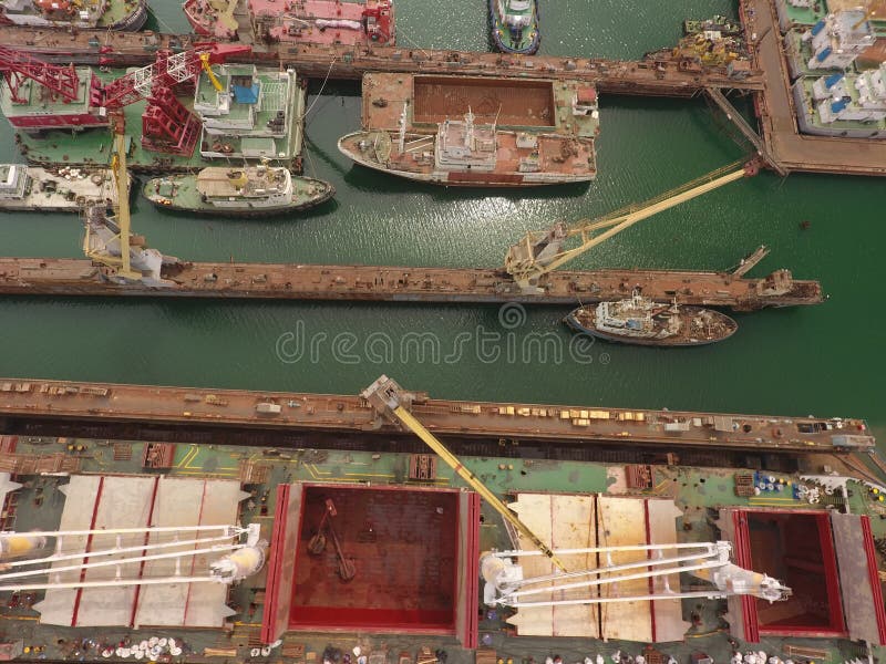 Repair Vessels Hull Ship, Tanker in Shipyard Stock Photo - Image of ...