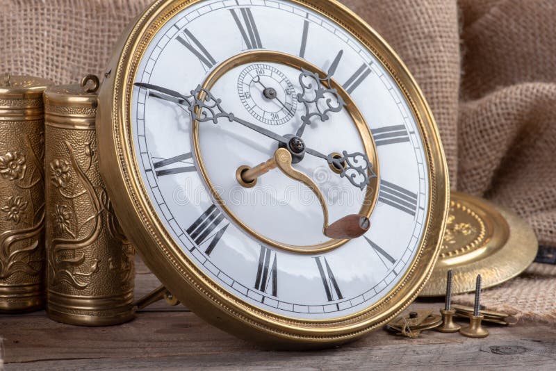 Repair of Vintage Wall Clock, Memory and Past Time Stock Image - Image ...