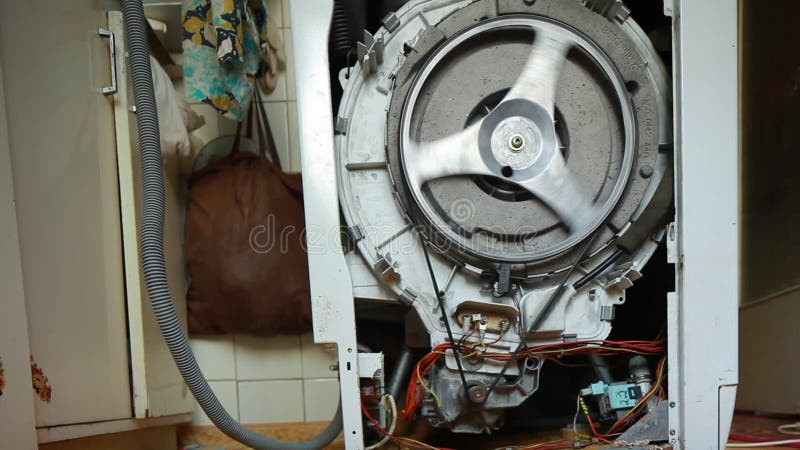 Repair of Washing Machine. Test Work Dismantled Housing Stock Footage ...