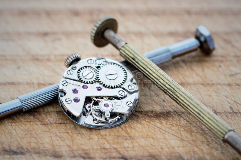Repair of watches stock image. Image of gear, detail - 35296337