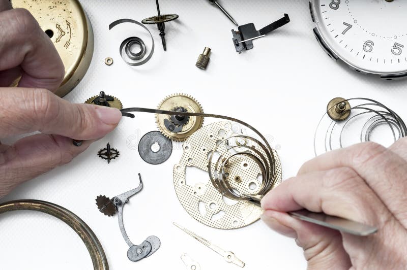 Repair of watches stock image. Image of holding, mechanical - 35476119