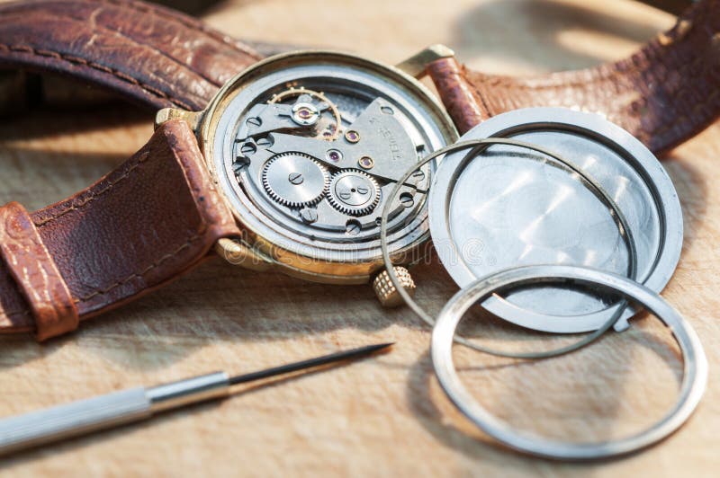Closeup of watch mechanism stock photo. Image of detailed - 2183070