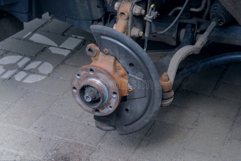 Repair of a Wheel on a Passenger Car. Wheel Balancing or Repair Stock ...
