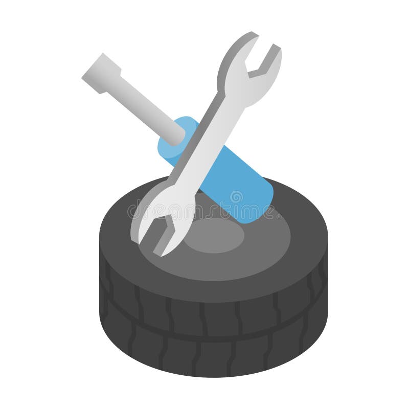 Repair Wheels Isometric 3d Icon Stock Illustration - Illustration of ...