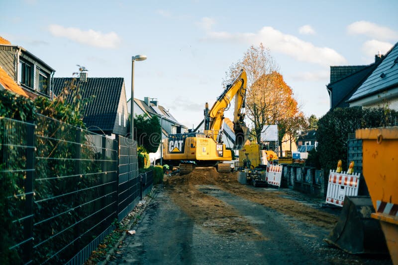 Repair Work on a City Street Editorial Image - Image of excavator, marl ...
