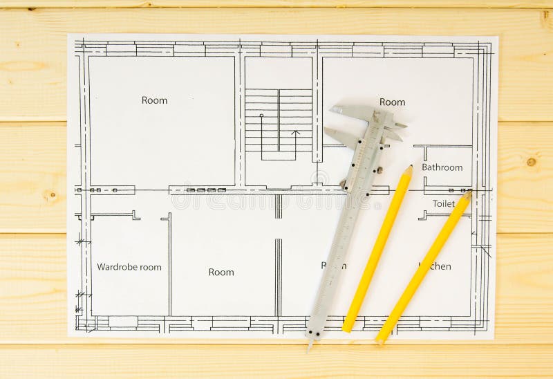 Repair Work. Drawings for Building and Caliper Stock Photo - Image of ...